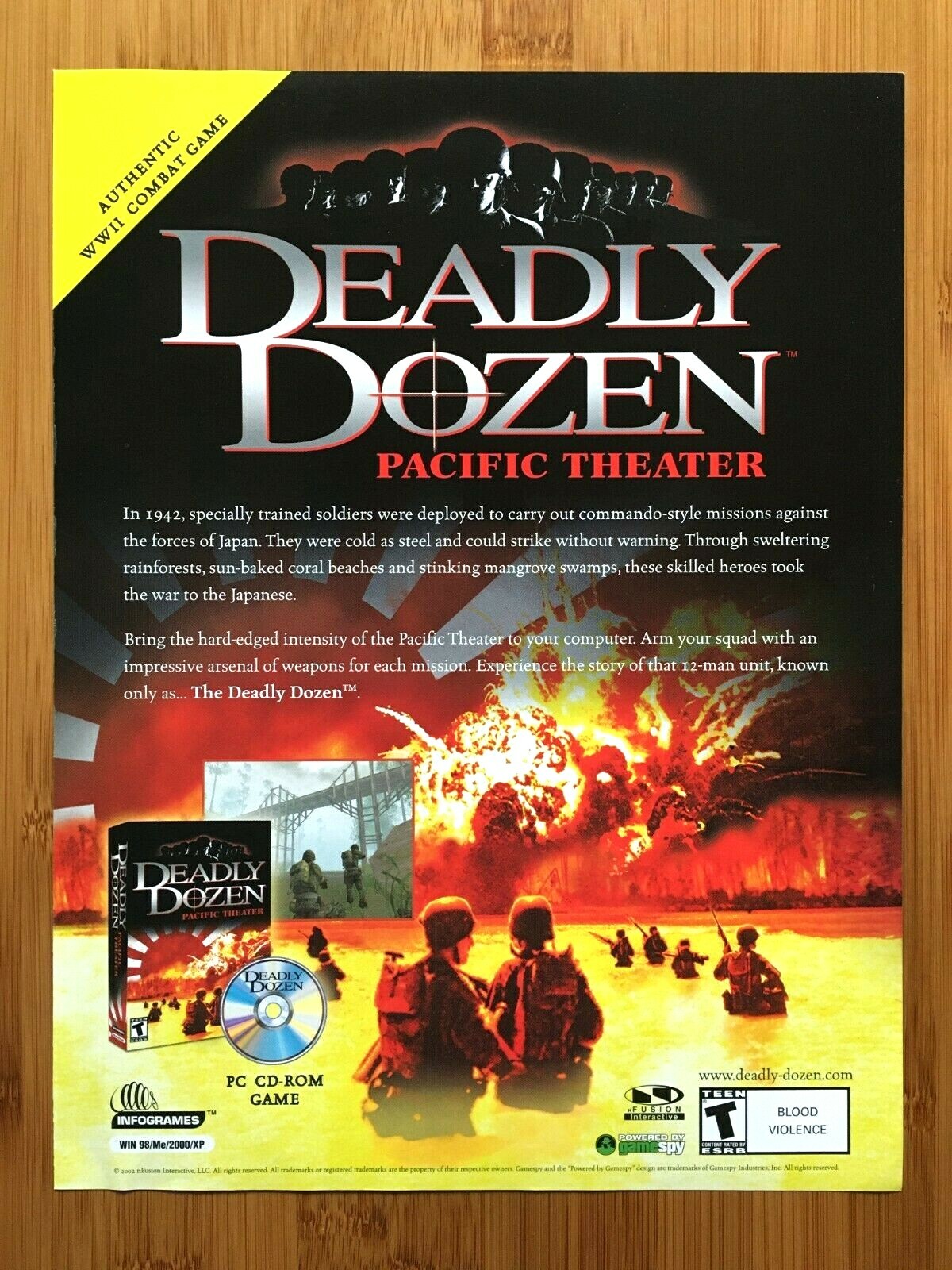 Deadly Dozen: Pacific Theater PC 2002 Print Ad/Poster WWII Video Game ...