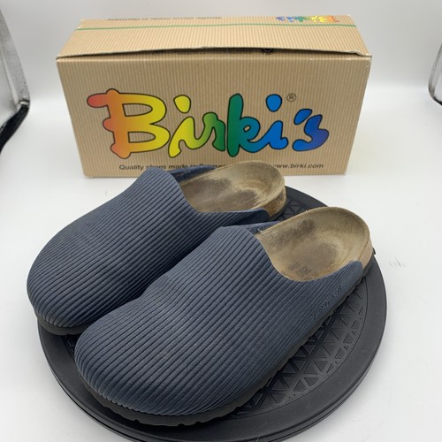 Birkenstocks Birkis Provence Navy blue Corduroy Clogs Sandals Shoes ...
