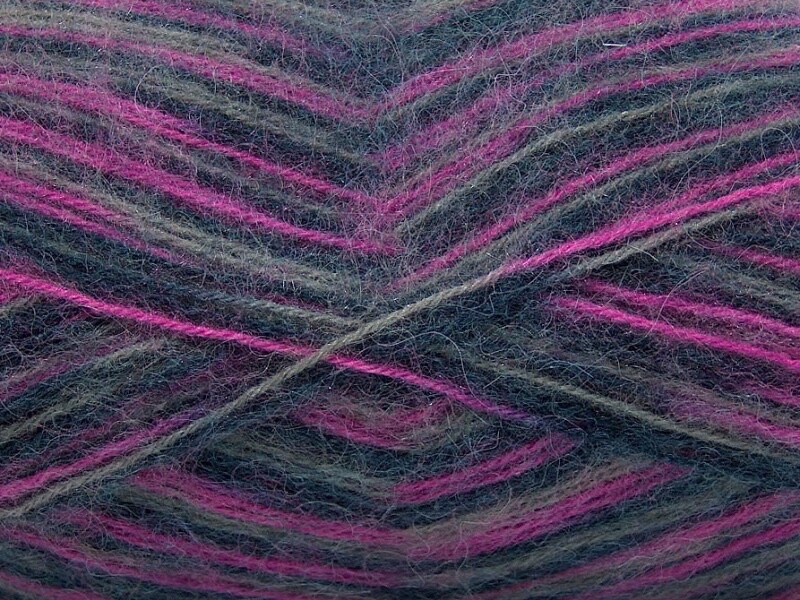 Ice ANGORA SUPREME COLOR Yarn #35098 MULTI GRAYS & PURPLE Fine Weight ...