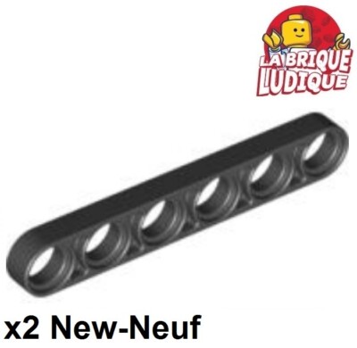 LEGO Technic 2x Liftarm BAR 1x6 Thin Slim 6 Hole Black/Black 32063 New ...