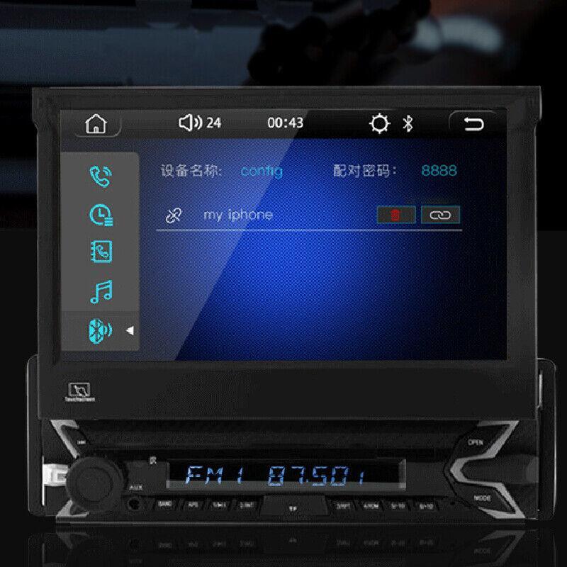 7" HD Telescopic Screen Car Carplay GPS Video MP5 Player Mirror Link ...