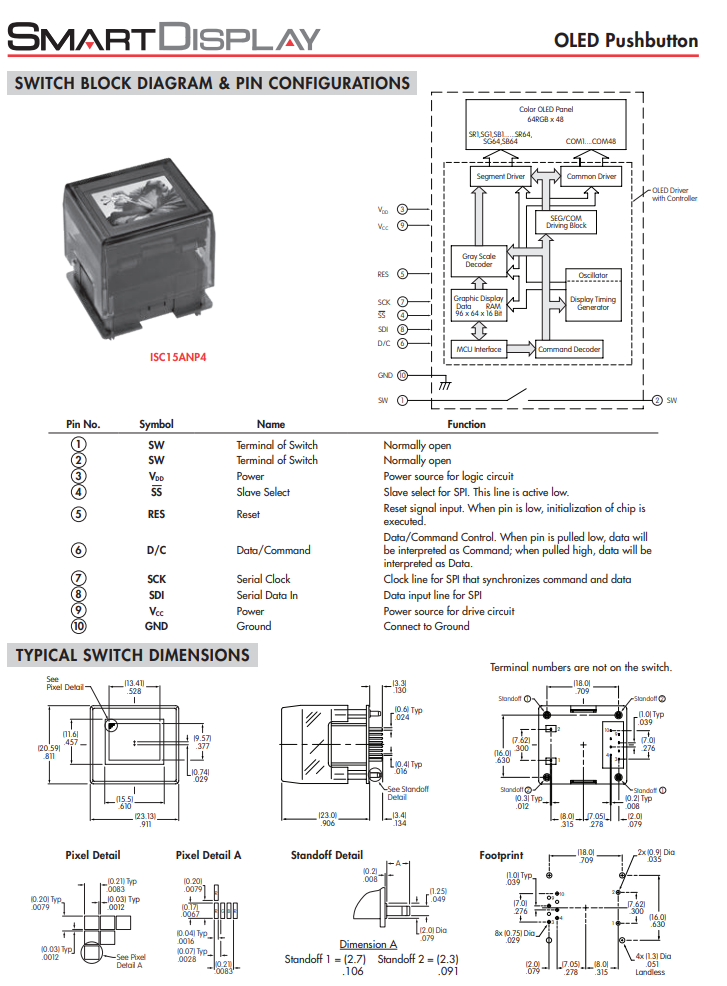 NKK Switch ISC15ANP4 OLED Push Button | eBay