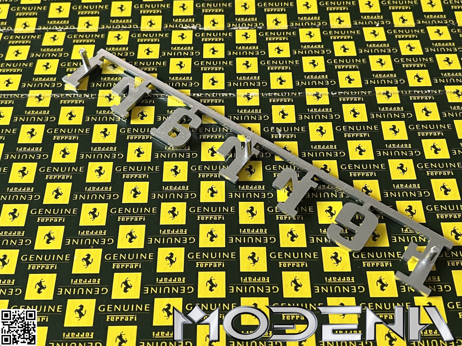 Ferrari Emblem Schriftzug Zeichen Script Alu Aluminum 550 575 599 612 ...