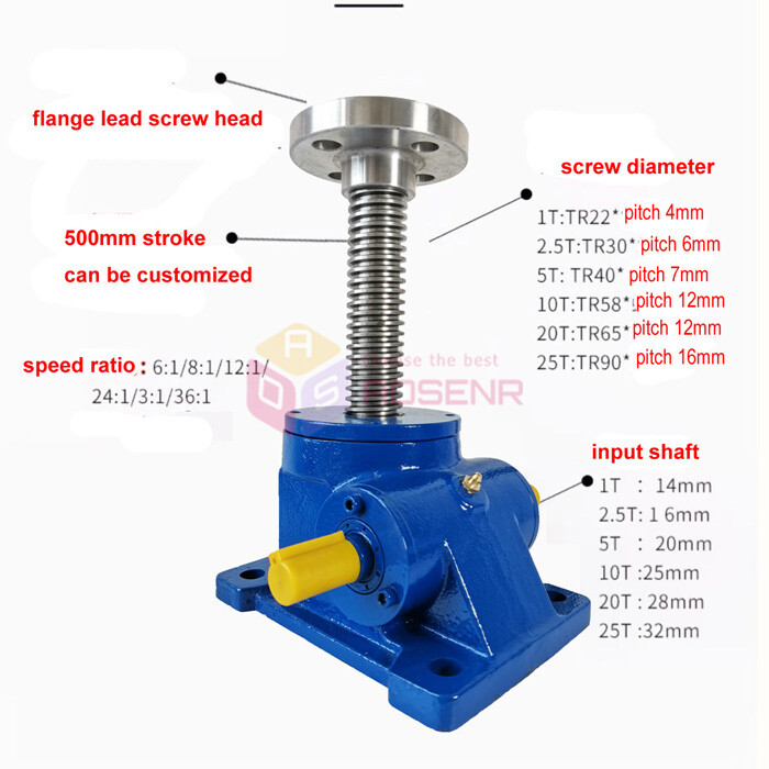 SWL Leading Screw Lift Small Lifting Platform Hand-cranking Lead Screw ...