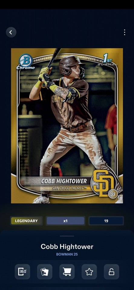Cobb Hightower Digital Bunt 2025 Bowman Gold Legendary /50 | eBay