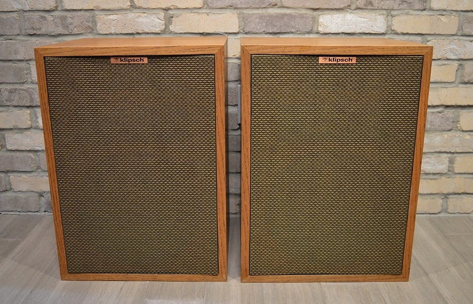 Klipsch Heresy II Loudspeakers, Oiled Oak Veneer with Classic Grills | eBay