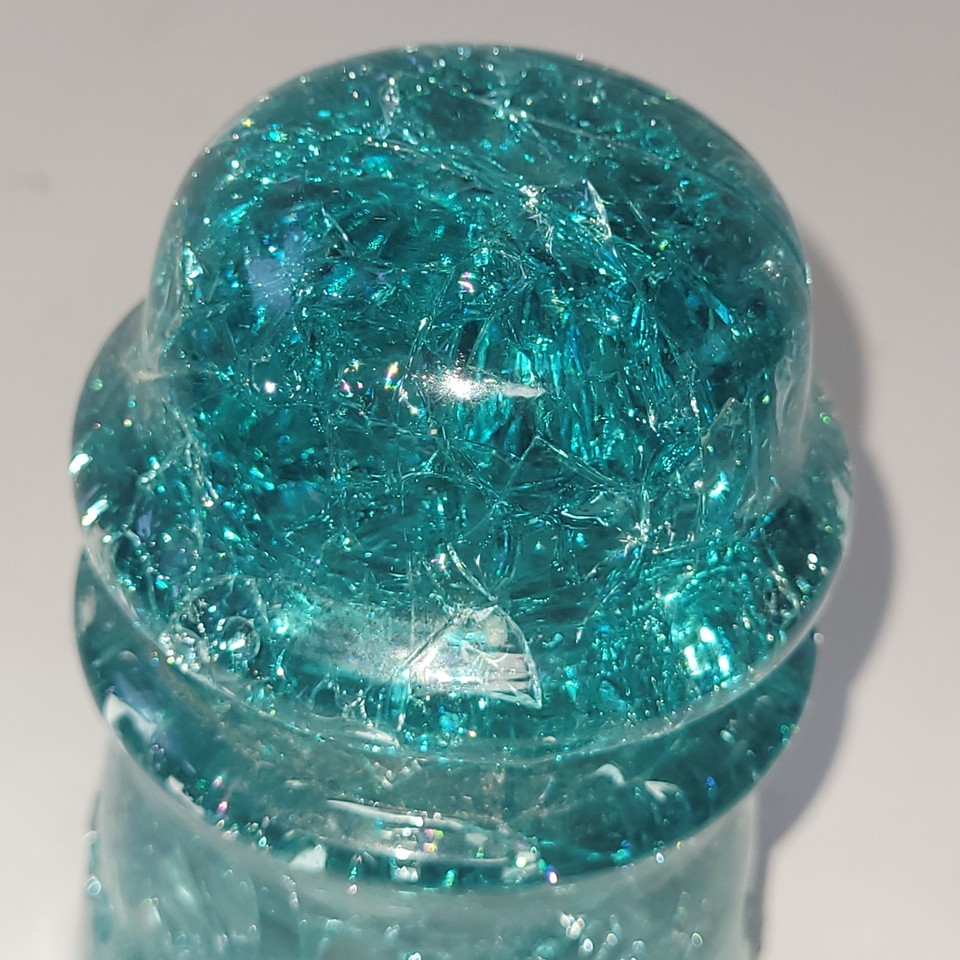 Vintage Hemingray Blue No.16 Crackled Glass Insulator | eBay