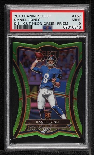 2019 Panini Select Neon Green Prizm /49 Daniel Jones #157 PSA 9 MINT ...