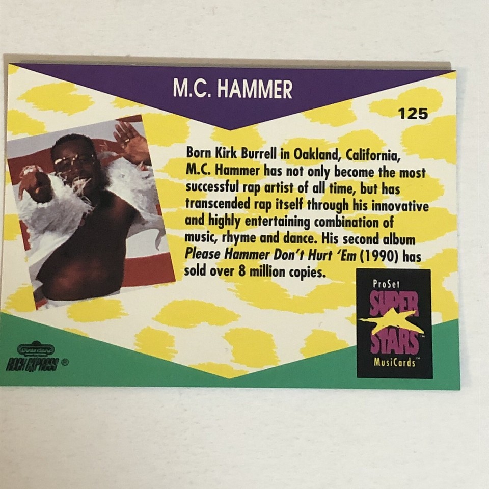 MC Hammer Trading Card Musicards Super Stars #125 | eBay