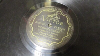 JIMMIE RODGERS VICTOR 78RPM RECORD 21433 TREASURE'S UNTOLD COUNTRY ...