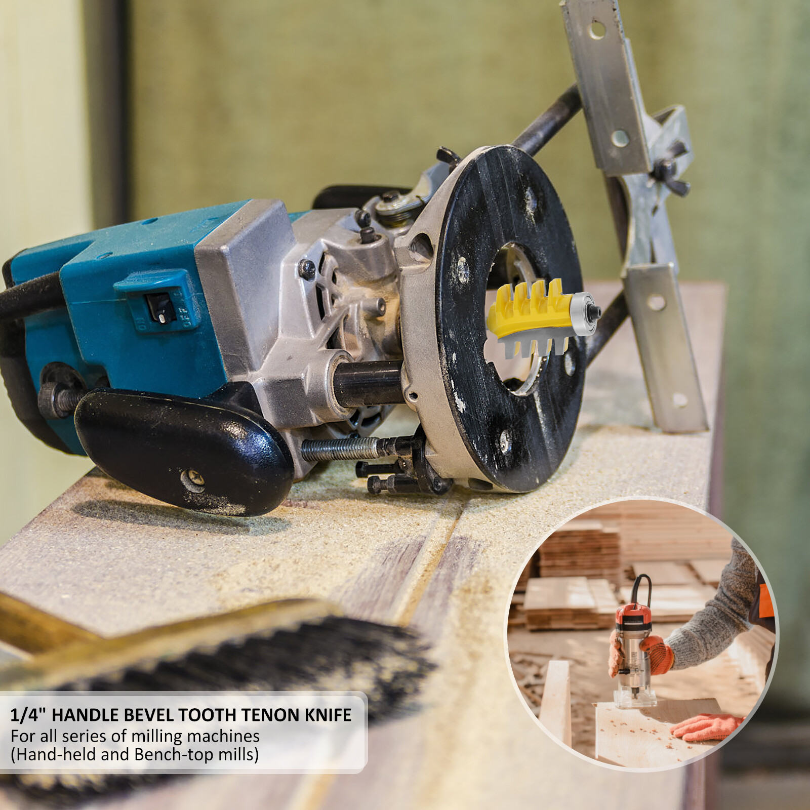 1/4inch Shank Reversible Finger Glue Joint Router Bit Carbide Bearing ...