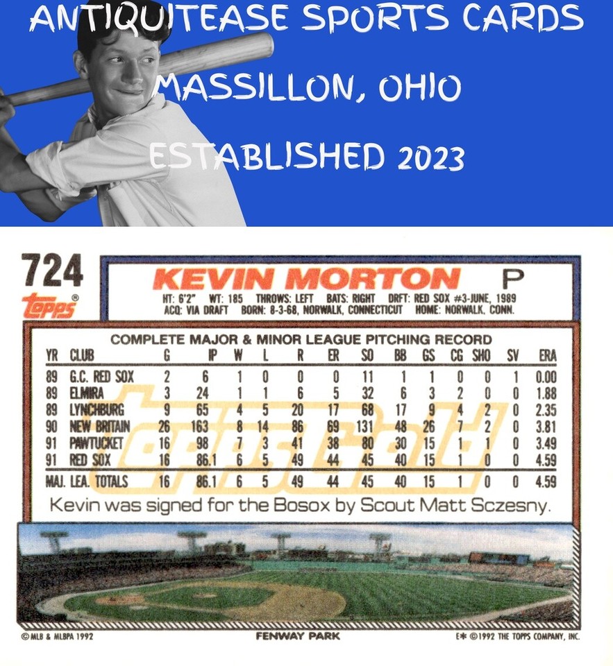 1992 Topps #724 Kevin Morton Gold | eBay