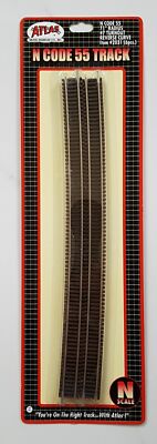 Atlas N Scale ~ Code 55 Track ~ Curve #7 Turnout Reverse Curve (6 ...