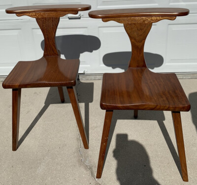 Pair Mid Century Danish Modern M. Hayat & Bros. Rosewood Prayer Smoking ...