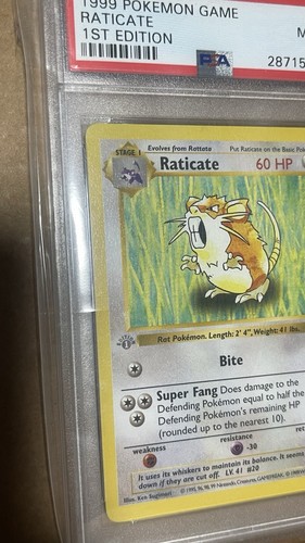 1999 Pokémon Game 1st First Edition Raticate #40 PSA 9 Grey Stamp | eBay