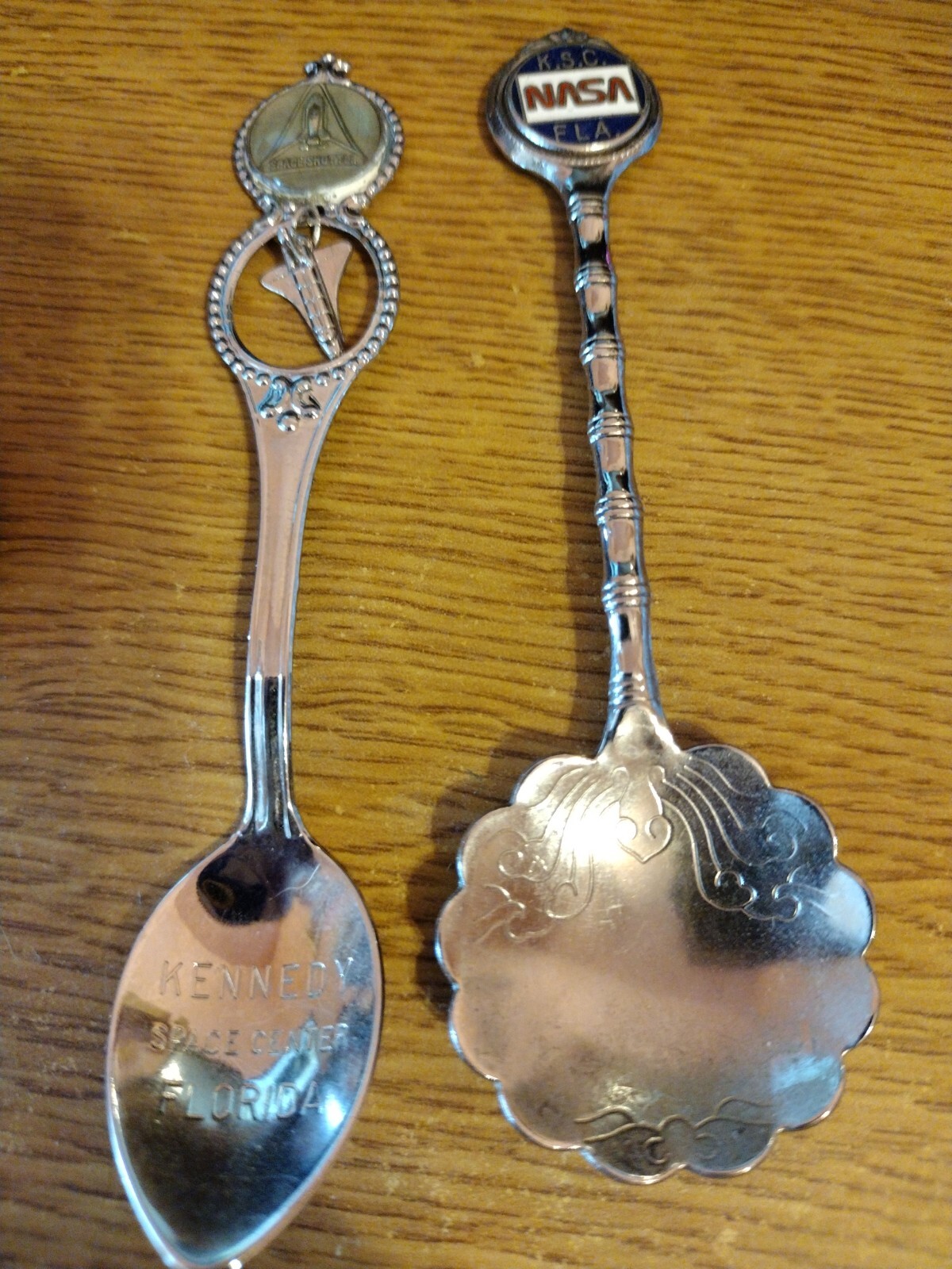 Set of 2 Vintage NASA Kennedy Space Center Astronaut Spoon Spaceport ...