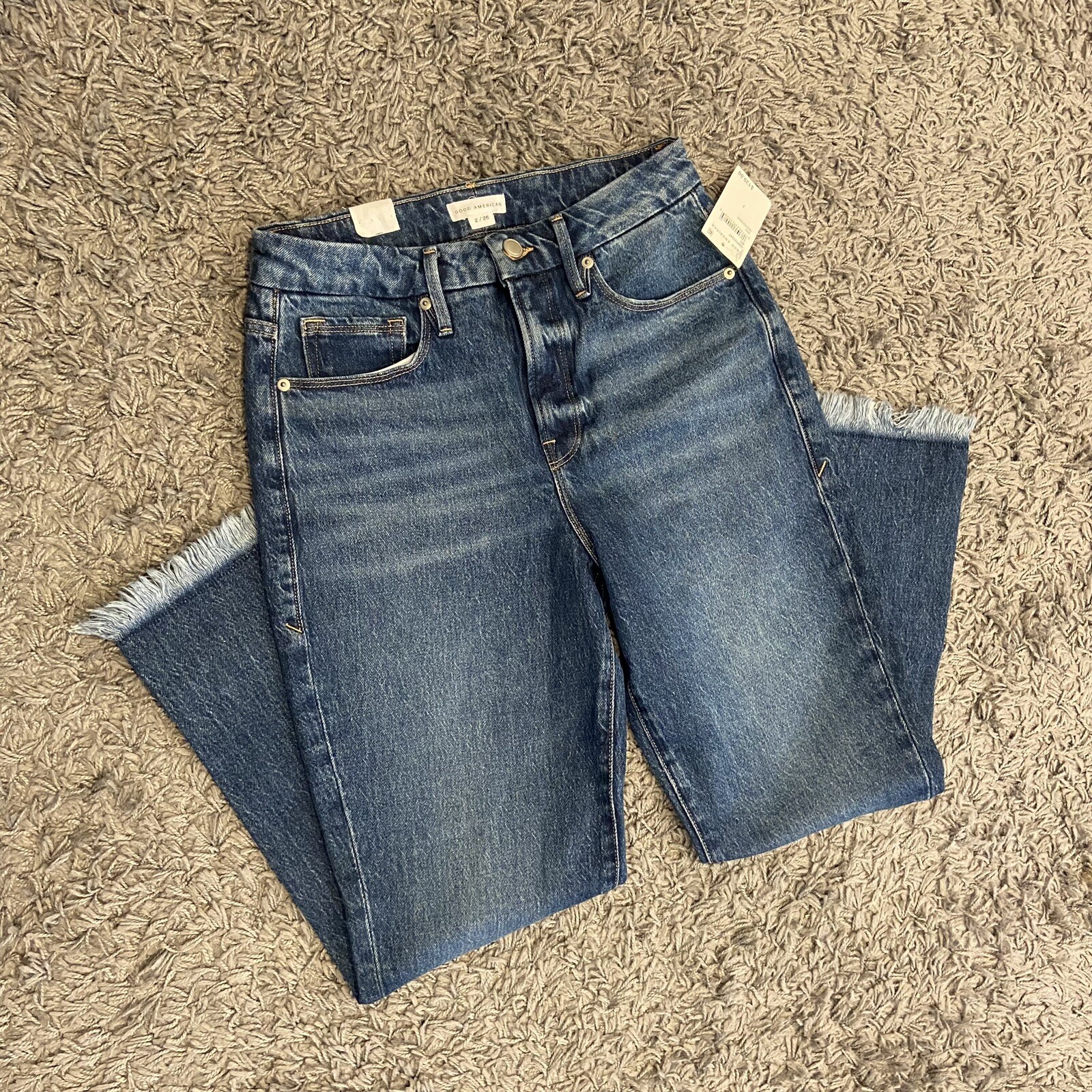 NWT Good American GOOD BOY FRAY HEM 28” Inseam Size 2 | eBay