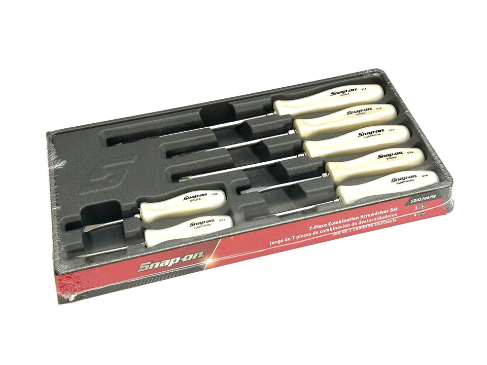 Snap On Tools NEW SDDX70APW 7pc PEARL WHITE Handle Combination ...