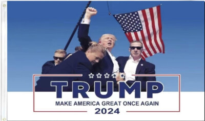 3X5 TRUMP 2024 MAKE AMERICA GREAT AGAIN TRUMP SHOT PATRIOTIC USA FLAG ...