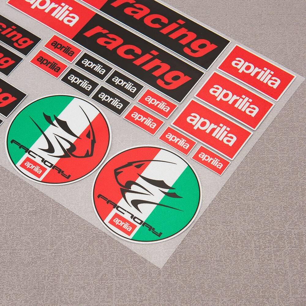 Aprilia Racing Motorcycle Sticker Set RSV RSV4 Tuono Bike Decals Helmet ...