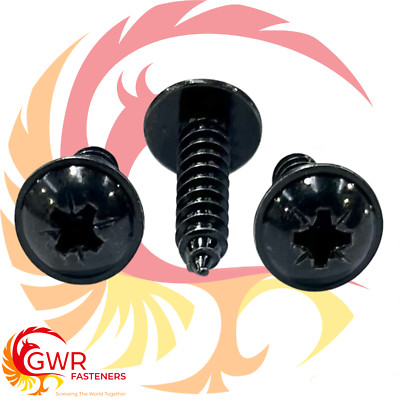 No 6 - (3.5mm) BLACK FLANGE PAN POZI SELF TAPPING SCREWS - BS4174 | eBay UK