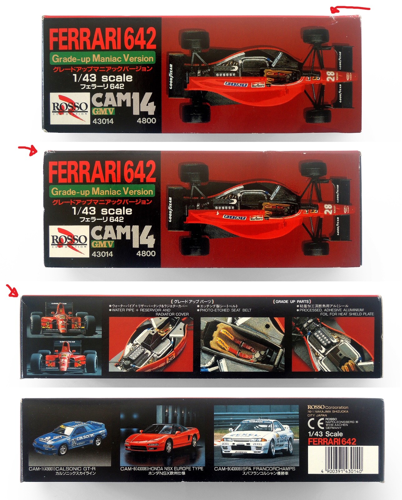 ROSSO 1/43 Ferrari F642 Cam14 GMV Grade up Maniac Version Model Kit ...