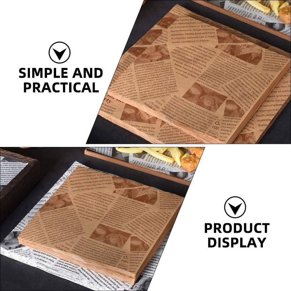 100 Pcs Food Basket Paper Liners Baking Paper Sheets for French Fries ...