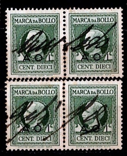 ITALIAN EASTA FRICA REVENUE - 4 MARCA DA BOLLO A.O.I. 10c used | eBay