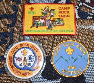3x Boy Scouts BSA Camp Rock Enon Shenandoah Area Council Patches NEW | eBay