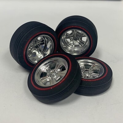 1:25 Chrome Radir Style Wheels On Redwall Tires. | eBay