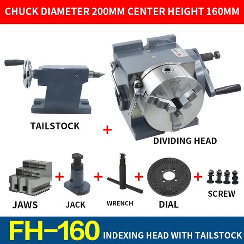 FH-125/160 Milling Machine Universal Indexing Head Simple Vertical ...