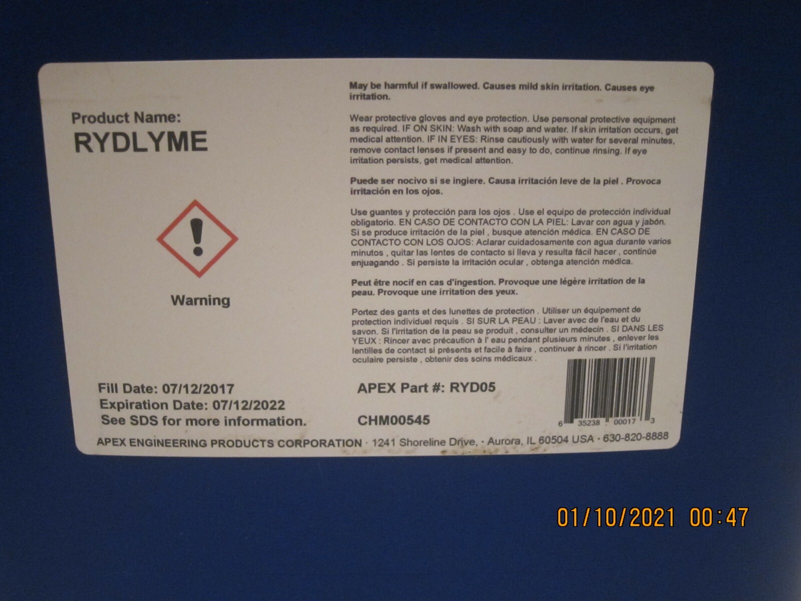 RYDLYME 5 GALLON JUG BIODEGRADABLE DESCALER BRAND NEW SEALED JUG-EXP=03 ...