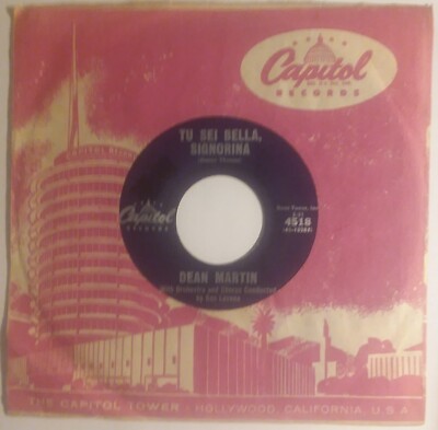 DEAN MARTIN 45 TU SEI BELLA, SIGNORINA B/W SPARKELIN' EYES VG+ CAPITOL ...