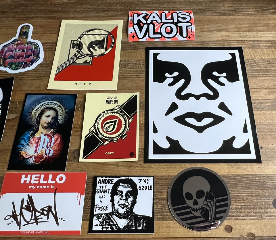 Lot Of 16 Graffiti / Street Art stickers Slaps Obey OG Risk Atlas MSK ...