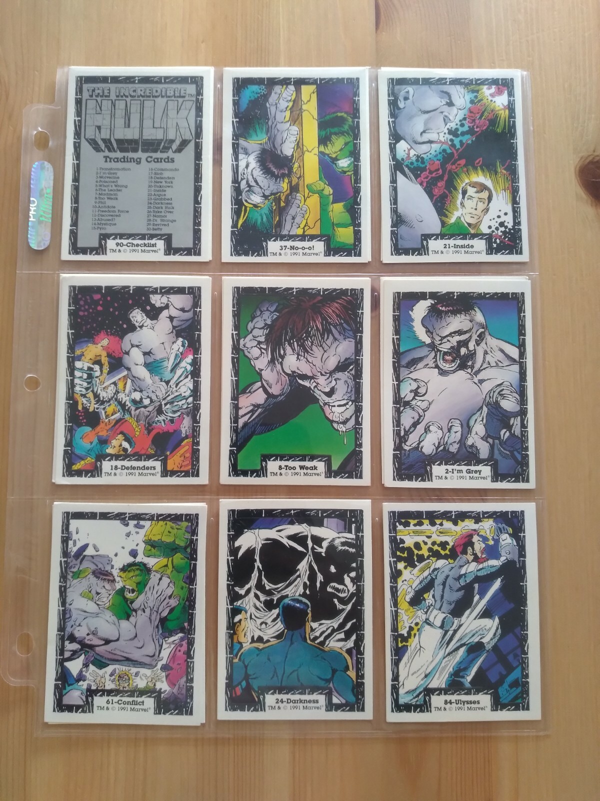 Set of 16 The Incredible Hulk Trading Cards Marvel Comics 1991 The Hulk ...