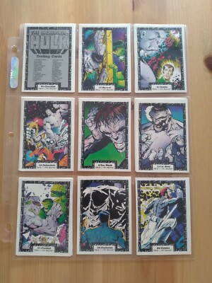 Set of 16 The Incredible Hulk Trading Cards Marvel Comics 1991 The Hulk ...