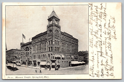 Masonic Temple Springfield Massachusetts MA Vintage Postcard A10 | eBay
