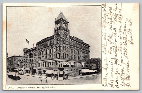 Masonic Temple Springfield Massachusetts MA Vintage Postcard A10 | eBay