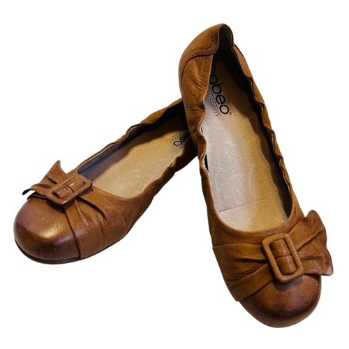 Abeo Biosystem Women’s Sz 10 Brown Leather Ballet Flats Tabitha Slip On ...