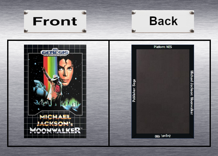 Michael Jackson's Moonwalker Video Game Box Art *Genesis* High Quality Magnet | eBay