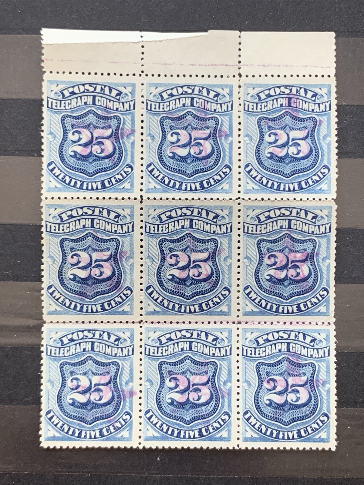 53706 US Stamp Postal Telegraph Co 25c Scott 15t3 U?NH COMBINED POSTAGE ...