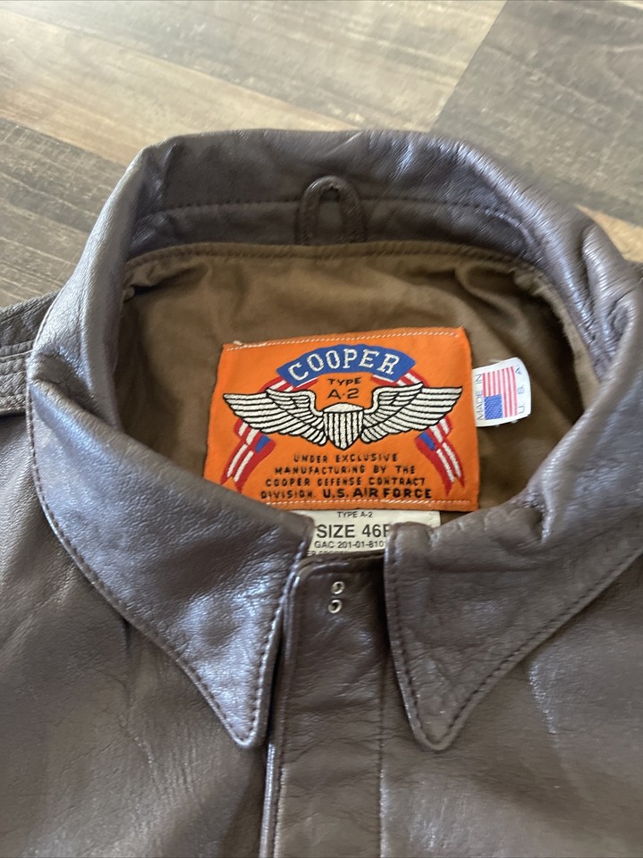 Cooper A-2 US Air Force Men's Brown Genuine Goatskin Leather Flight ...