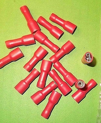 RED 4.8mm Female Faston x 50pcs 3/16" F5 Fully Insulated ERP01-4.8F5 ...