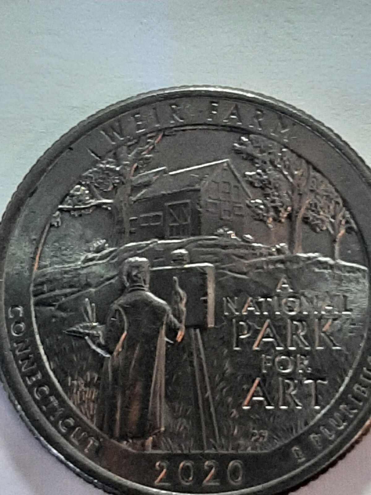 2020 P Error Connecticut Weir Farm Die Crack Reverse Quarter Coin | eBay