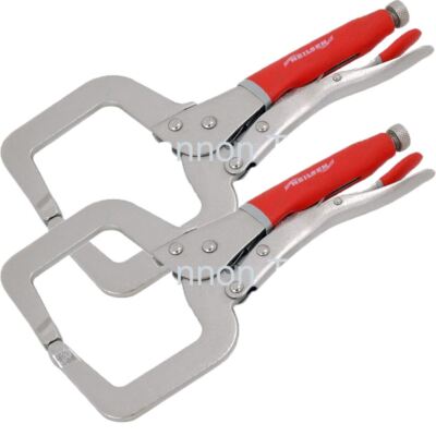 2pc 11" Locking Mole Grip C Clamp Pliers Arc Tig Mig Welding Metal ...