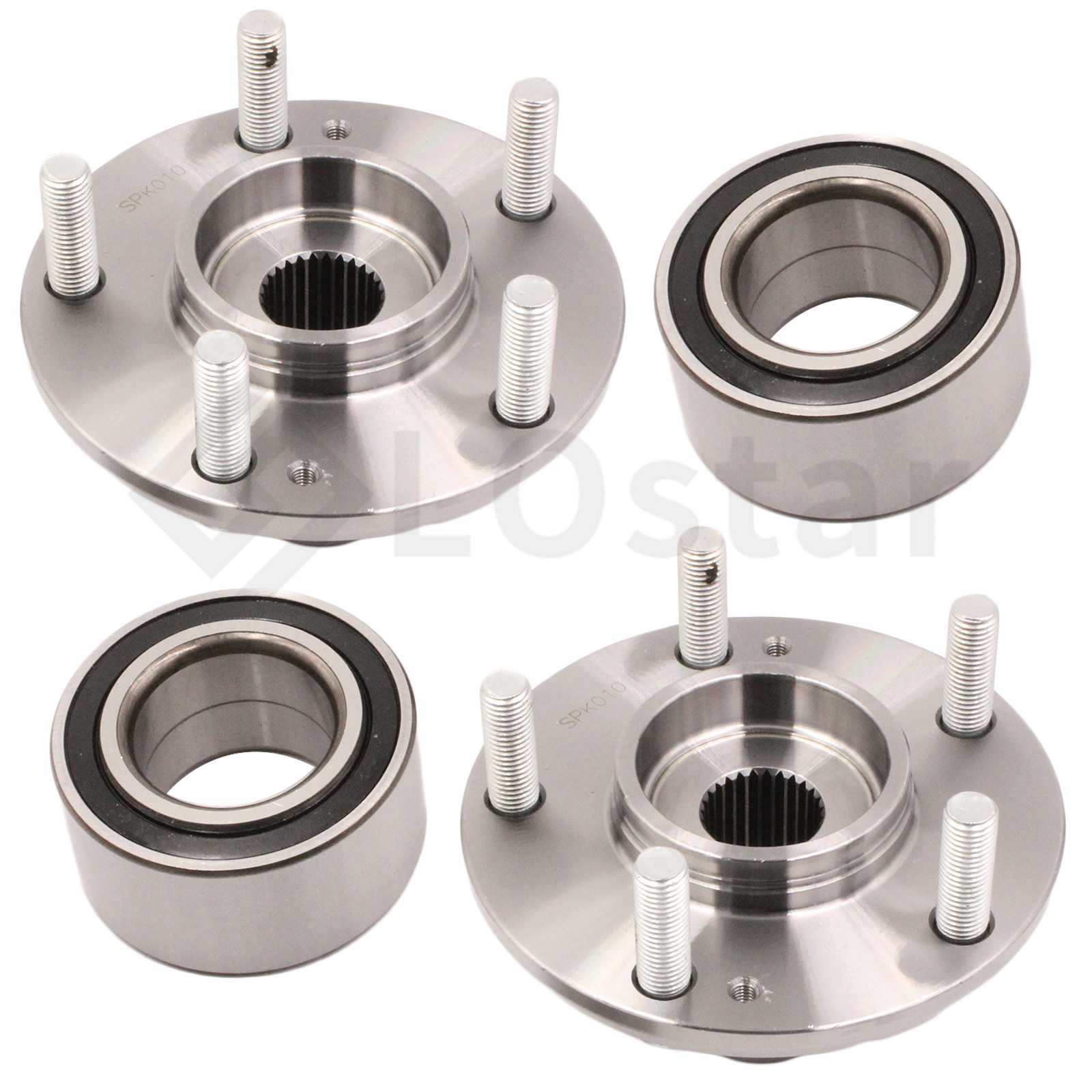 Pair(2) Front Wheel Hub & Bearing Set Fits 07-13 Hyundai Elantra Kia ...
