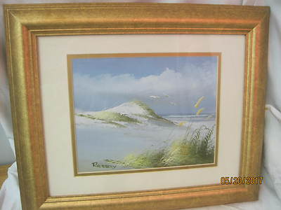Vintage Original Art Oil Painting on board Seashore Dunes signed ...