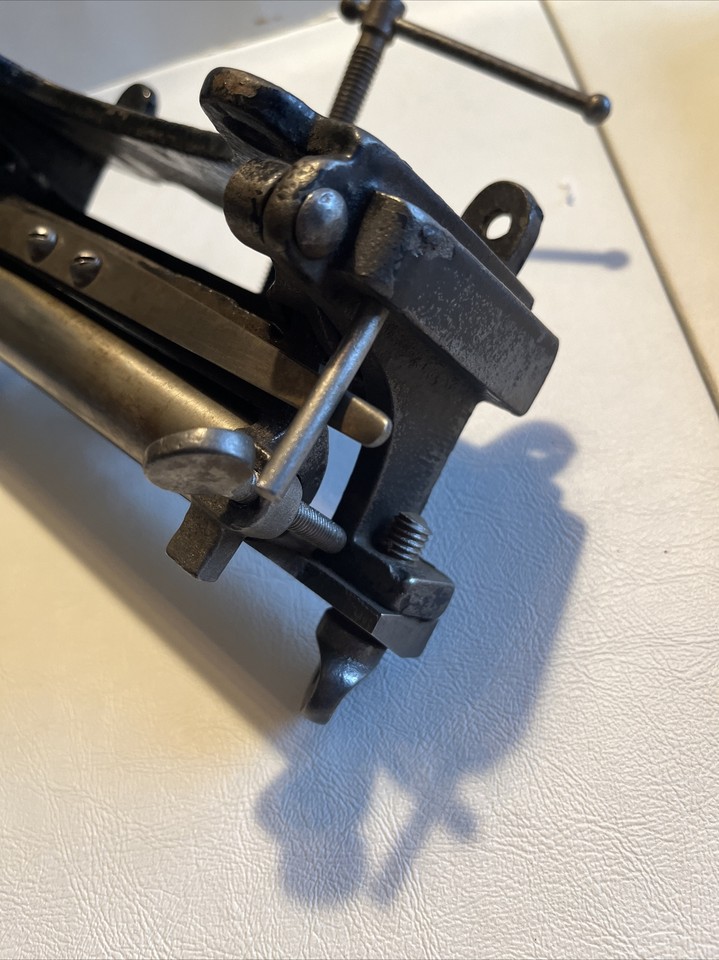 VTG Antique Cast Iron Metal Leather Cutter Skiver Splitter Leather Tool ...