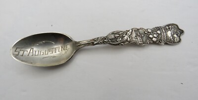 St. Augustine Fl. with Nine Features On Both Sides Sterling Souvenir ...