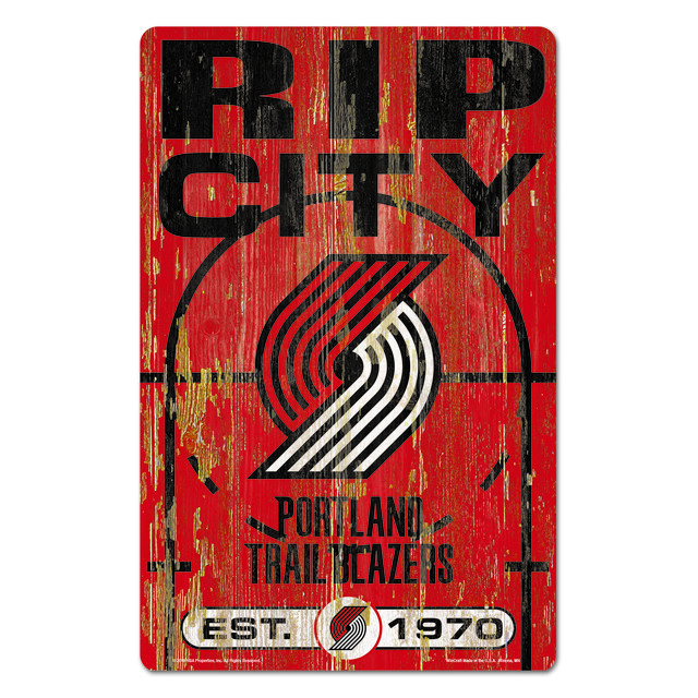 Portland Trail Blazers Slogan Design Rustic Wooden Team Sign NBA ...